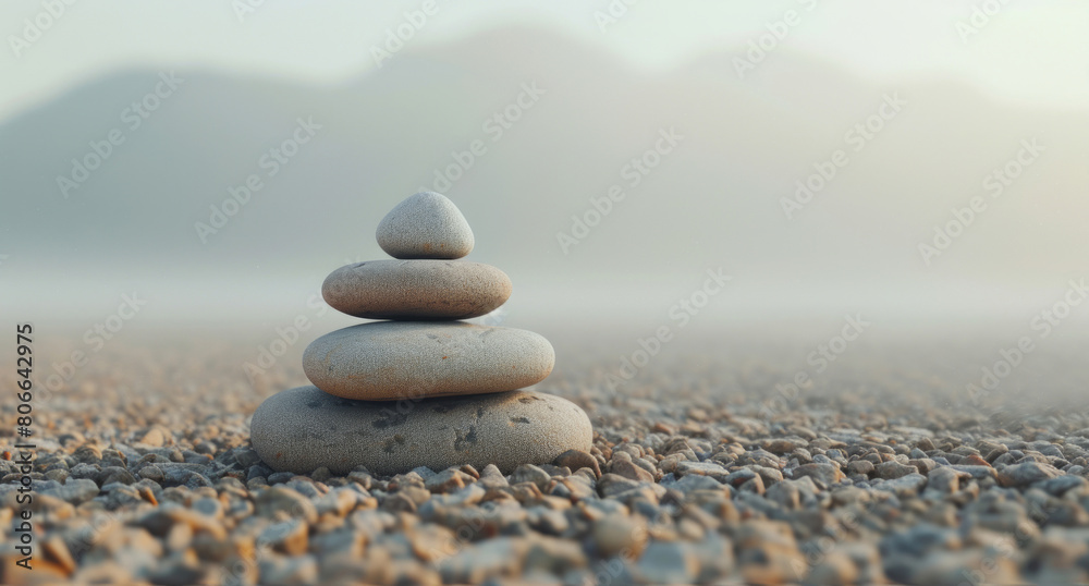 pebbles stacking vertically on top of each other, surrealistic elements ...
