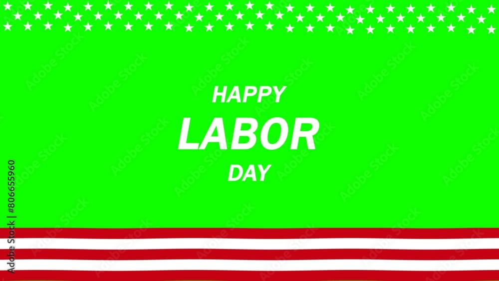 Happy Labor Day Text Animation on Green Background. 4k Animated Footage ...