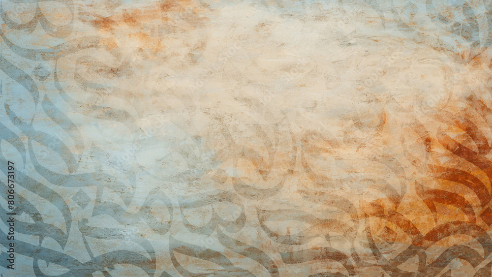 Arabic calligraphy wallpaper on a wall with a Brown background and old ...