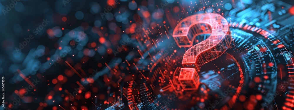 Abstract technological background with question mark symbol Stock ...