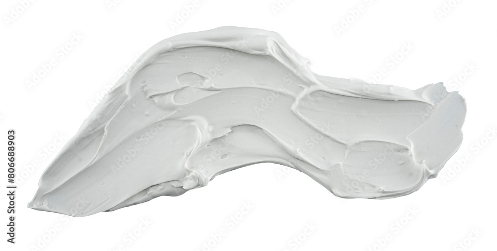 White cream color oil paint smear spread, brush stroke graphic element ...