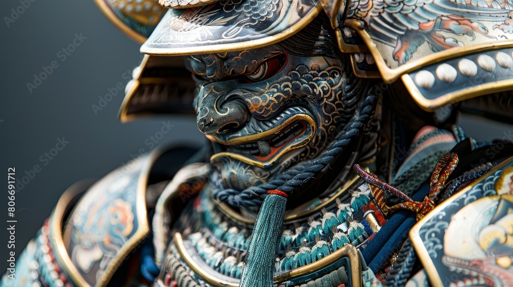 Intricate irezumi tattoo, featuring a fierce samurai warrior in battle ...