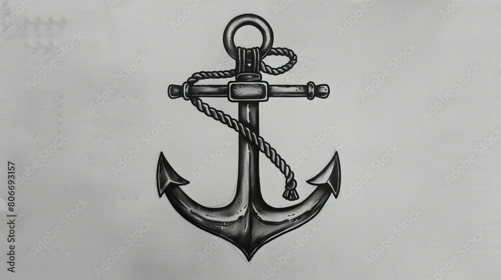 Intimate close-up of an anchor tattoo design, a powerful symbol of ...