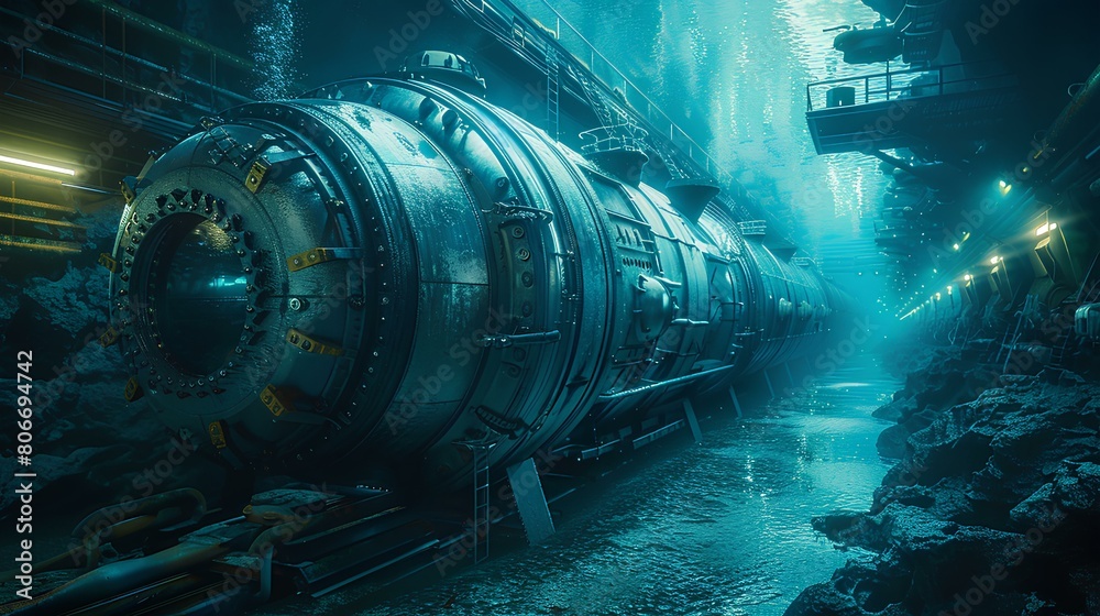 Mysterious Underwater Industrial Complex,A hauntingly beautiful image ...