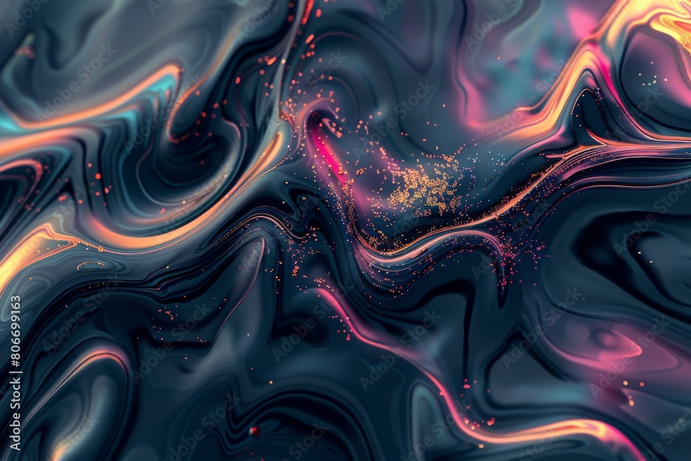 Abstract art that plays with 2D patterns and 3D textures, creating ...