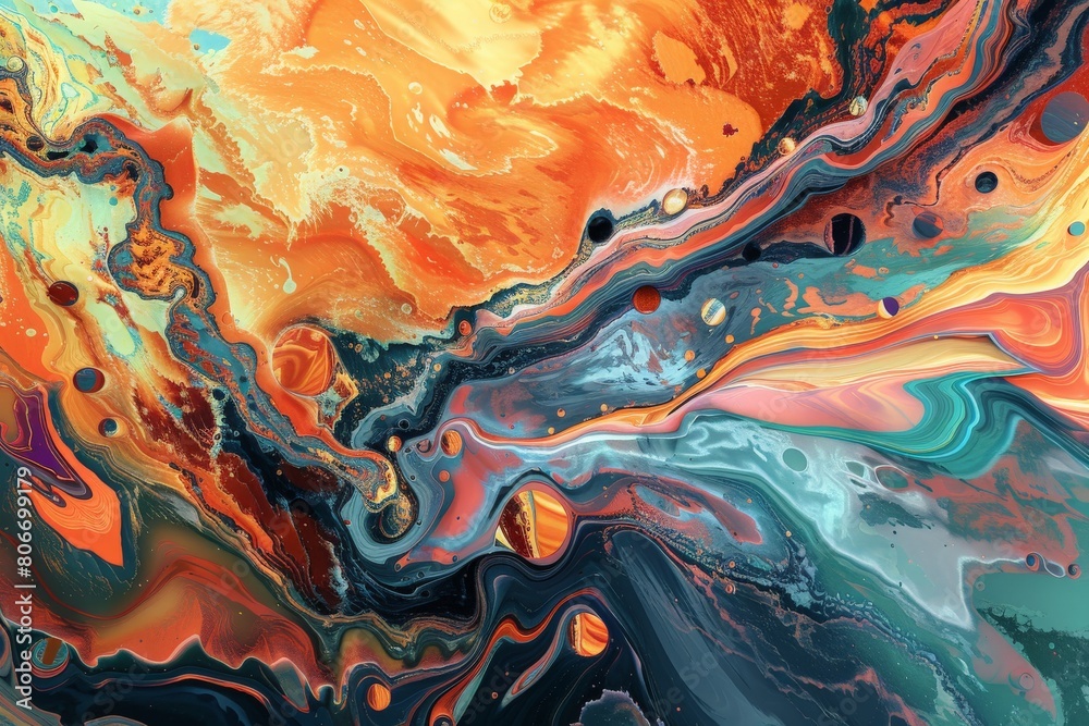 Abstract art that plays with 2D patterns and 3D textures, creating ...