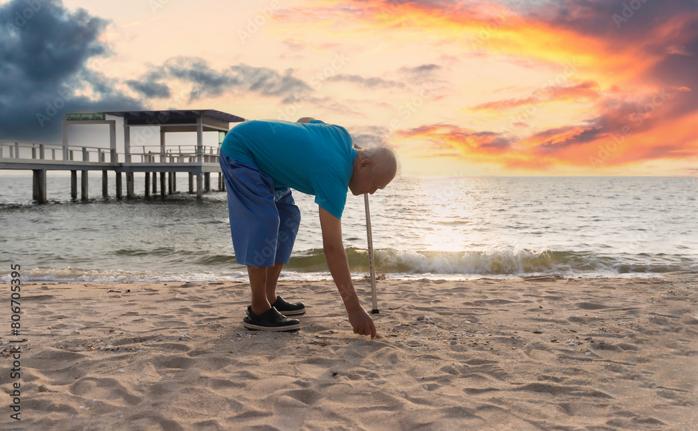 walking chill and relax time after on the beach happy in retirement ...