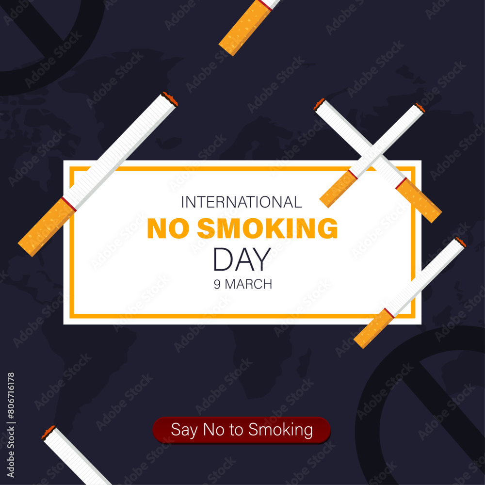international no smoking day campaign vertical poster design with ...