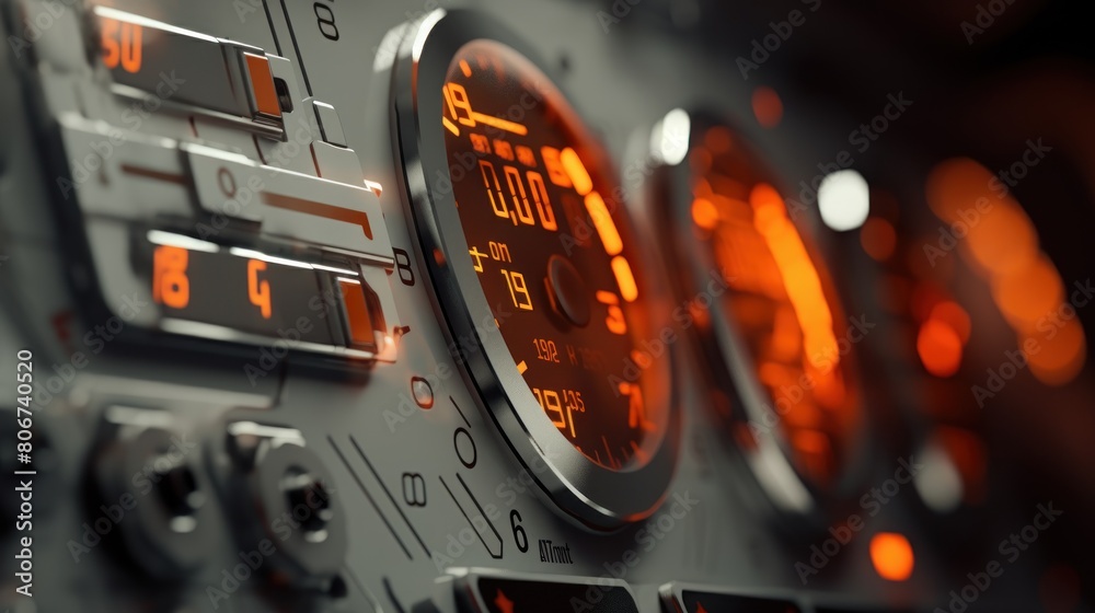 Futuristic spaceship control panel interface. Spacecraft digital ...