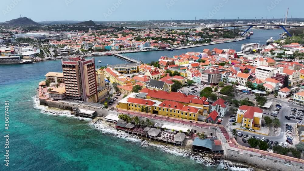 Curacao Skyline At Punda In Willemstad Curacao. Caribbean Island ...