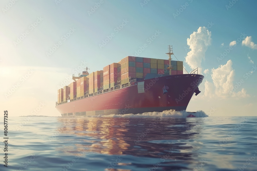 Sea-bound Cargo Transport. Global Maritime Logistics with Ship and ...