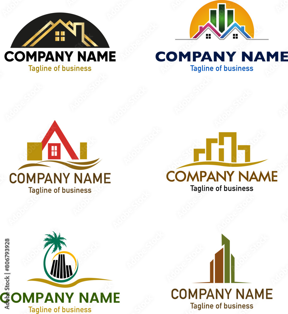 Real Estate Logo, Vector Logo, Monogram, Building Logo, House, Property ...