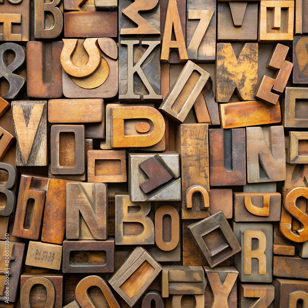 Random Alphabet. A random arrangement of letterpress letters. Part of a ...