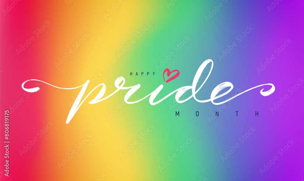 Line brush stroke script cursive text. PRIDE LGBT. 2024 Lettering ...