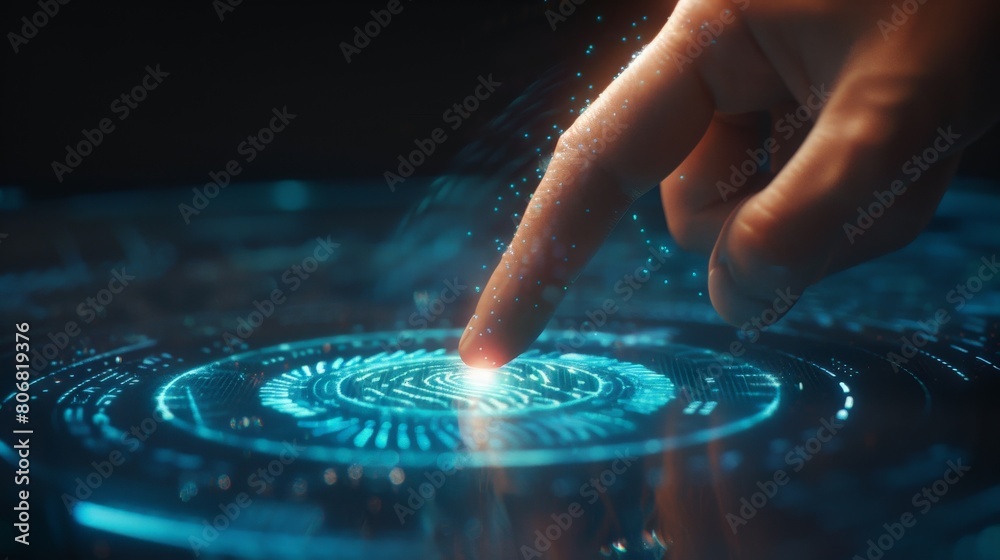 GlowGenerate an image illustrating a pointing finger tapping in mid-air ...