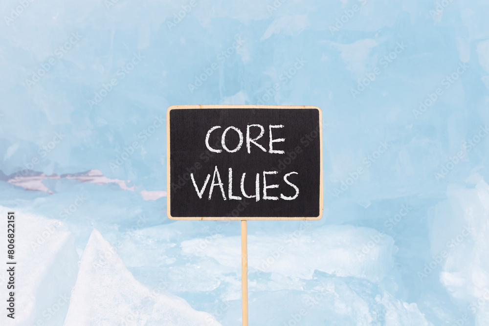 Core values symbol. Concept words Core values on beautiful yellow black ...