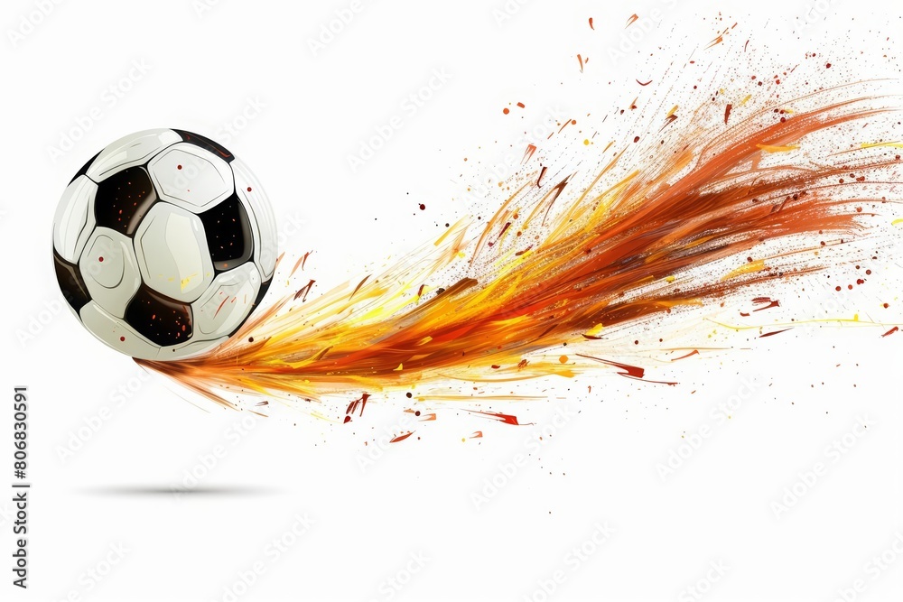 A small clipart of a football being kicked, capturing the energy of the ...