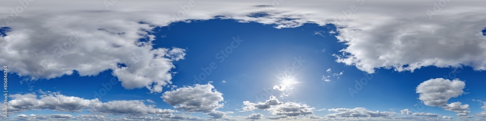 seamless cloudy blue sky 360 hdri panorama view with zenith and clouds ...