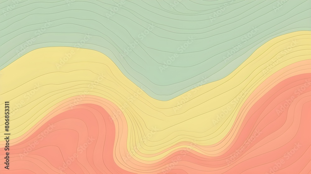 Wavy pastel background, cartoon simple backdrop design Stock ...