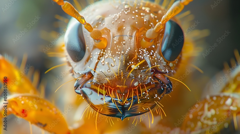 Extreme Close-up Macro Photo of a Termite's Detailed Facial Features ...