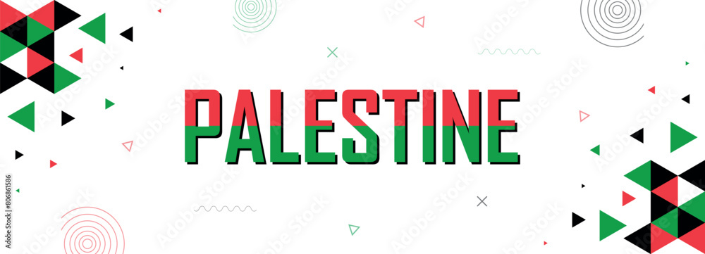 Palestine nation banner abstract background, flag colors combination ...