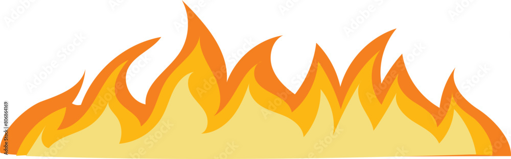 Cartoon fire illustration on transparent background. Stock Vector ...