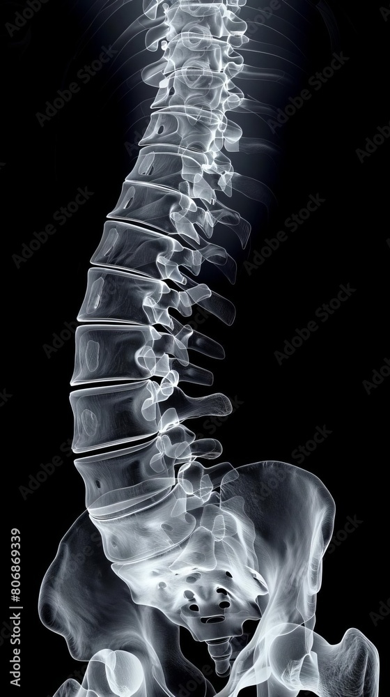 X-ray of the human spine, clear and show all the vertebrae Stock ...
