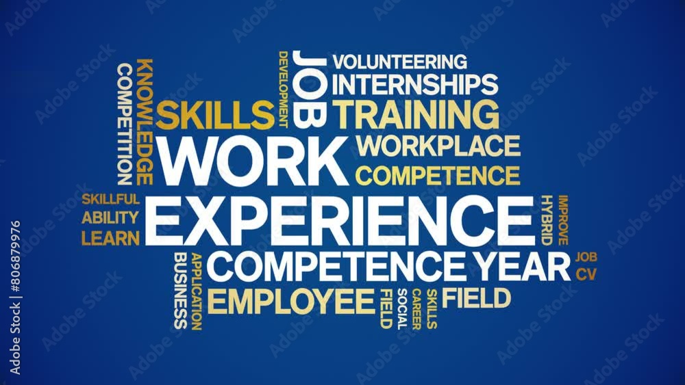 Work Experience animated word cloud;text design animation tag kinetic ...