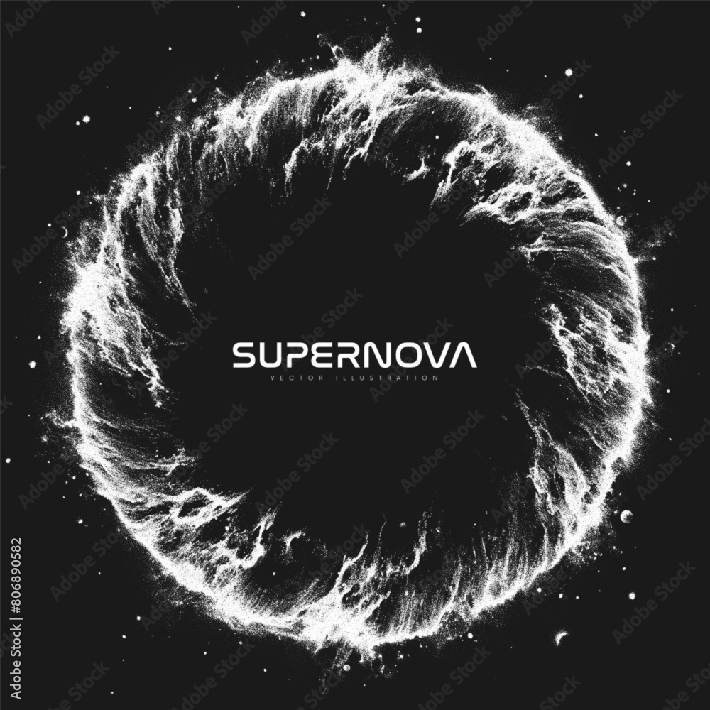 Vetor de Supernova explosion with bright light shock wave. Magic ...
