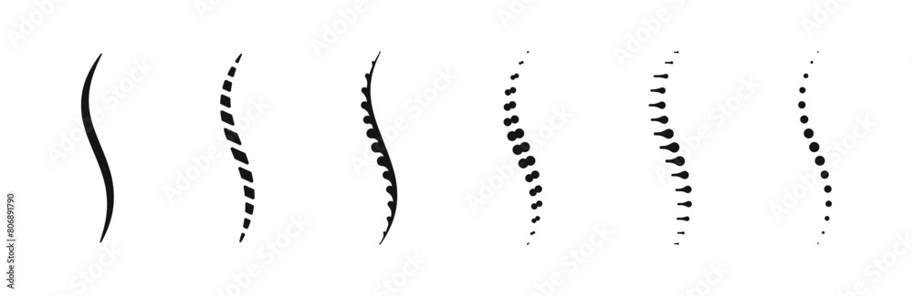 Spine icon set. Spinal cord vector icons. Simple set of spine vector ...