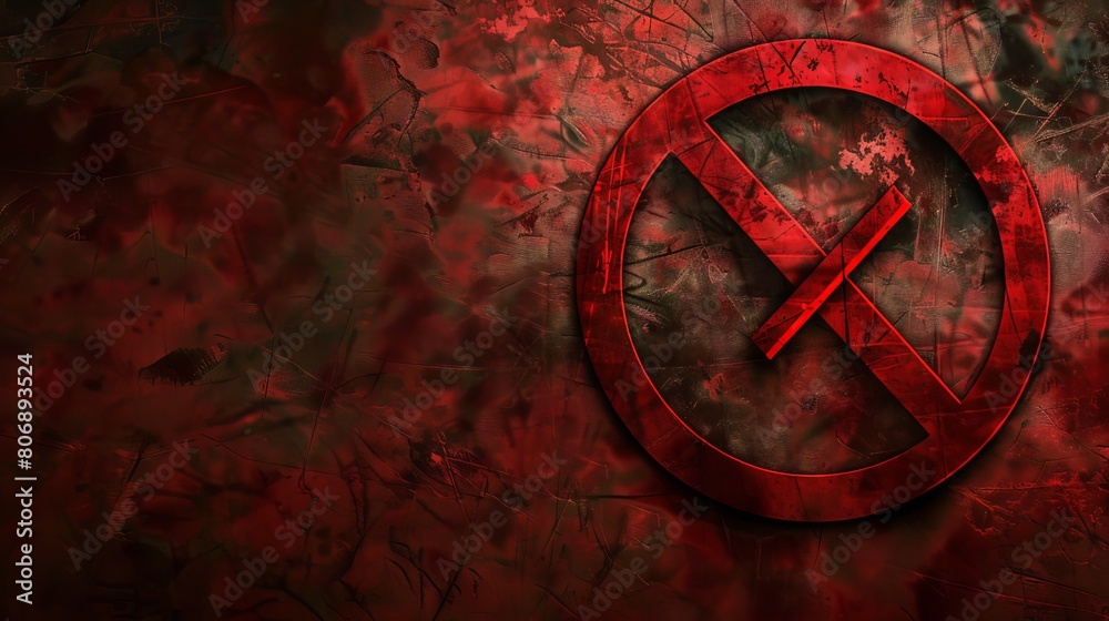 Background with prohibition symbol indicating restrictions in vector ...