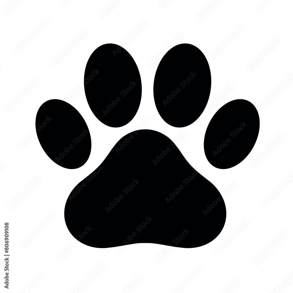 Cat Paw Print Logo Cute Cat Paw Print Frame. Dog Paw Print Circle