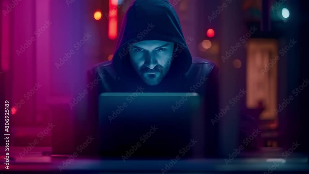 The Thieving Hacker: A Tale of Data Espionage and Cybercrime. Concept Cybersecurity, Data ...