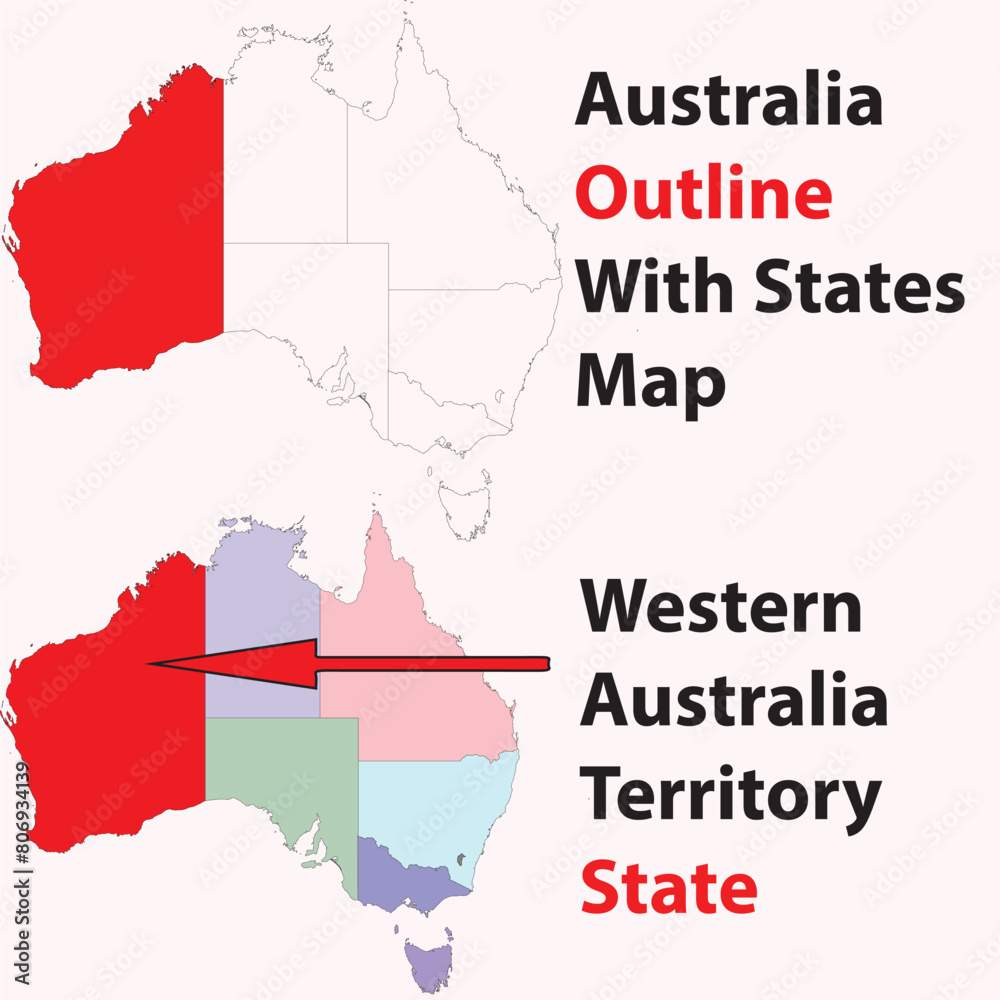 Vetor de Australia , Western Australia, vector, map, Western Australia ...