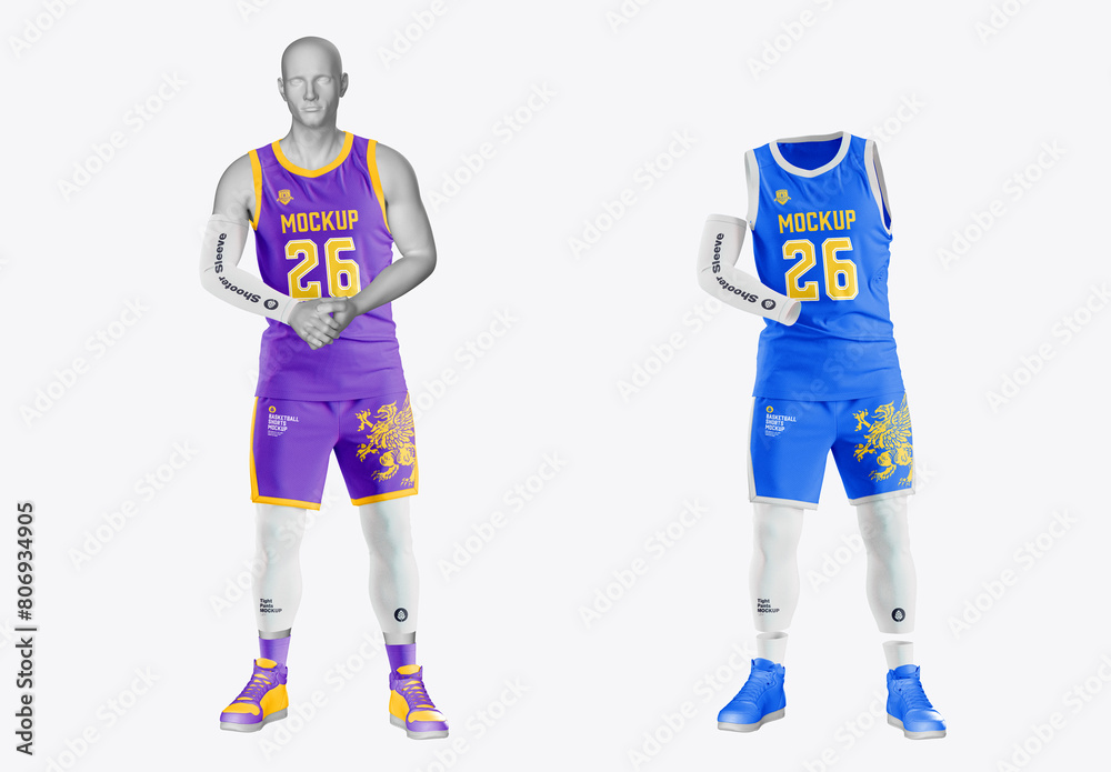 Basketball Player Kit with Mannequin Mockup Stock Template | Adobe Stock