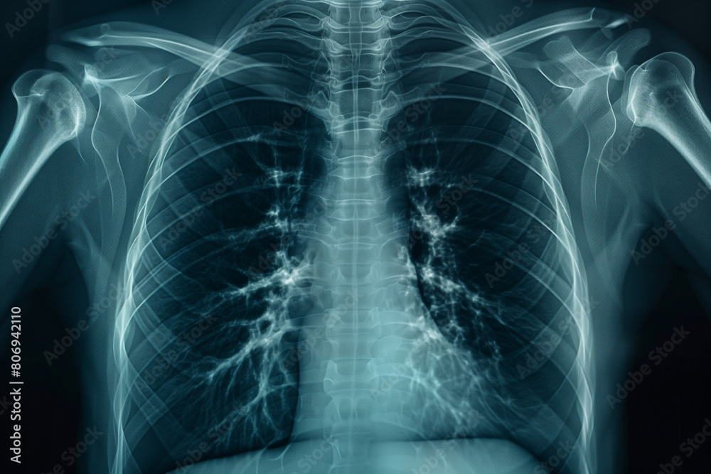 Human Chest X-Ray Ribs Heart Clinical Medical Radiolog Stock ...