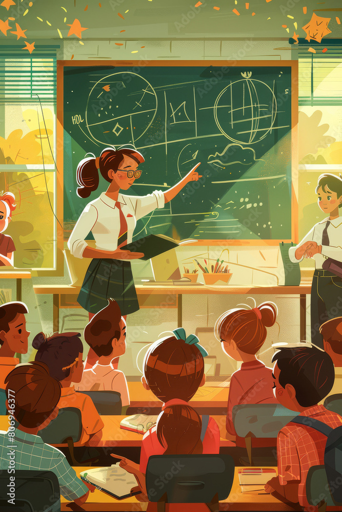 Classroom management to teach class culture and behavior person concept ...