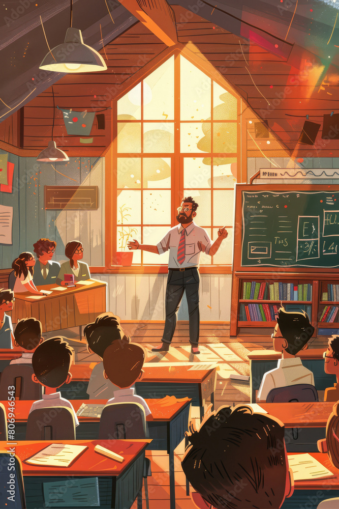 Classroom management to teach class culture and behavior person concept ...