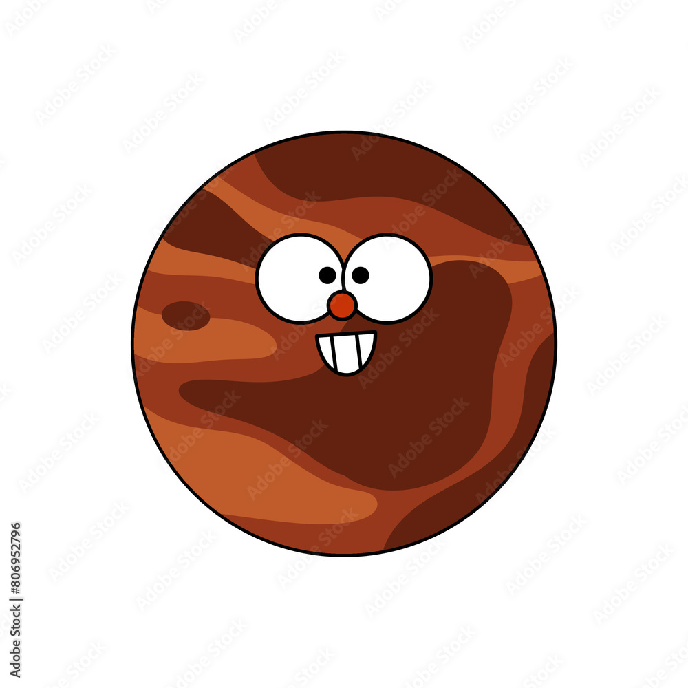Mars cartoon style solar system planet Astronomy Stock Illustration ...