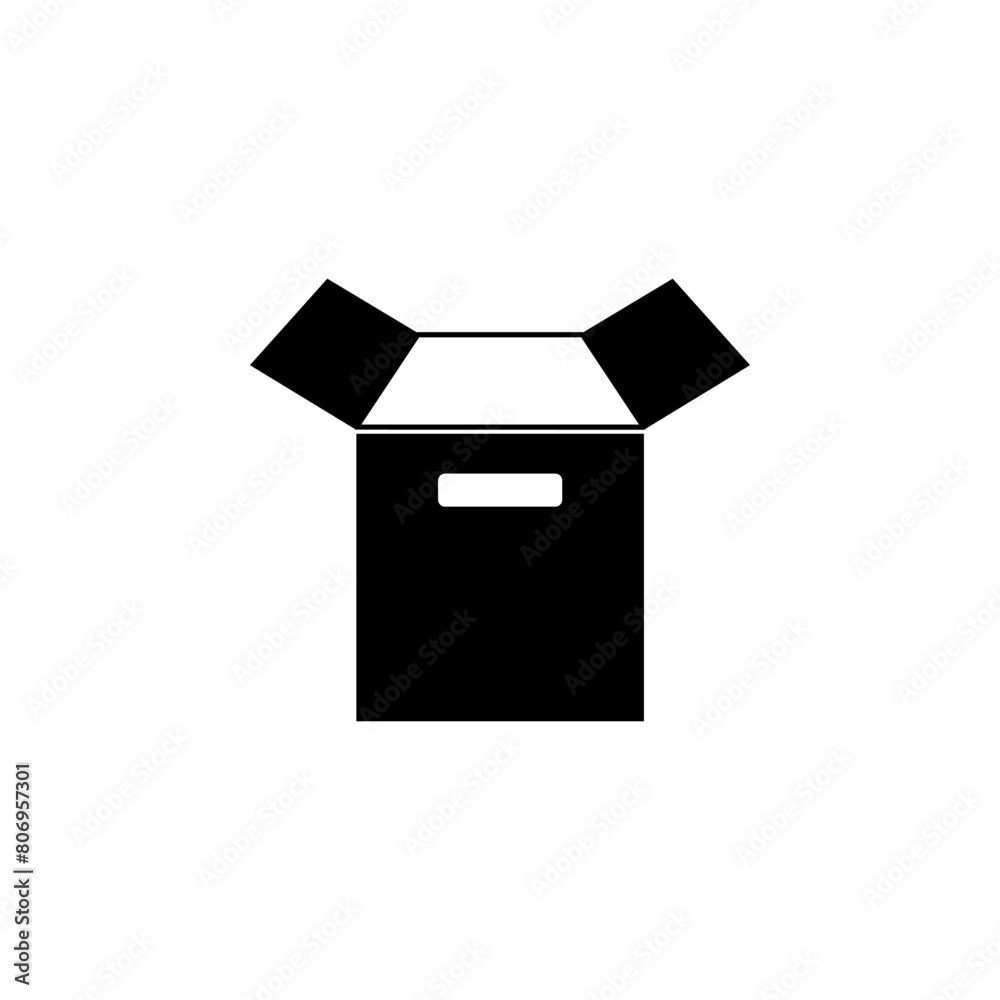 Take Away Food Box flat vector icon. Simple solid symbol isolated on ...