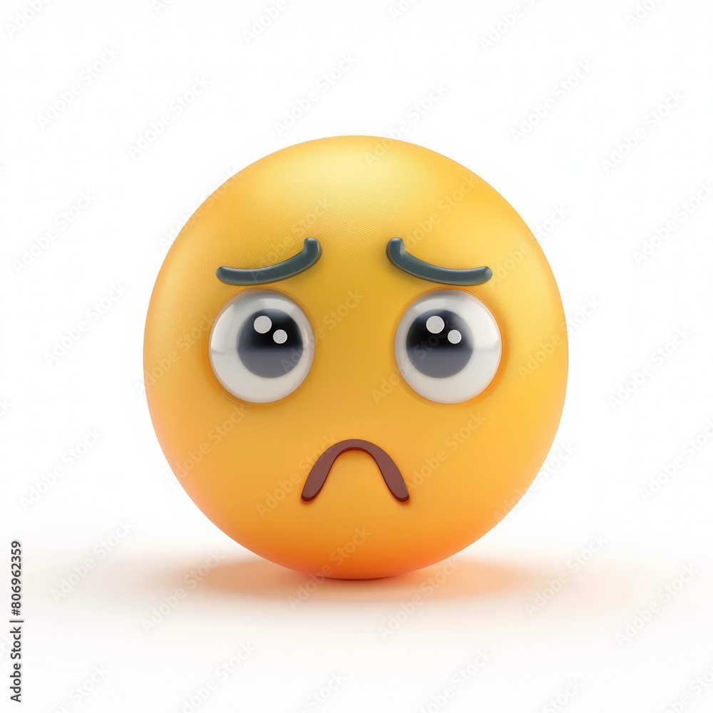 Sadness Expressed by 3D Sad Emoji, Frowning Face with Sorrowful ...