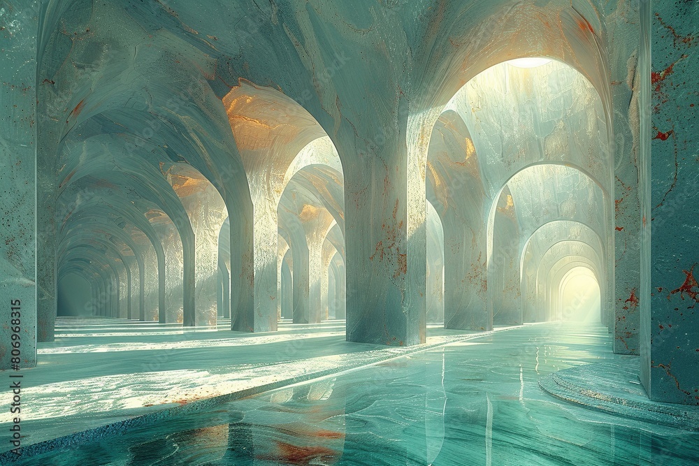 Ethereal structures twist and fold in a dreamlike tableau, revealing the unimaginable ...
