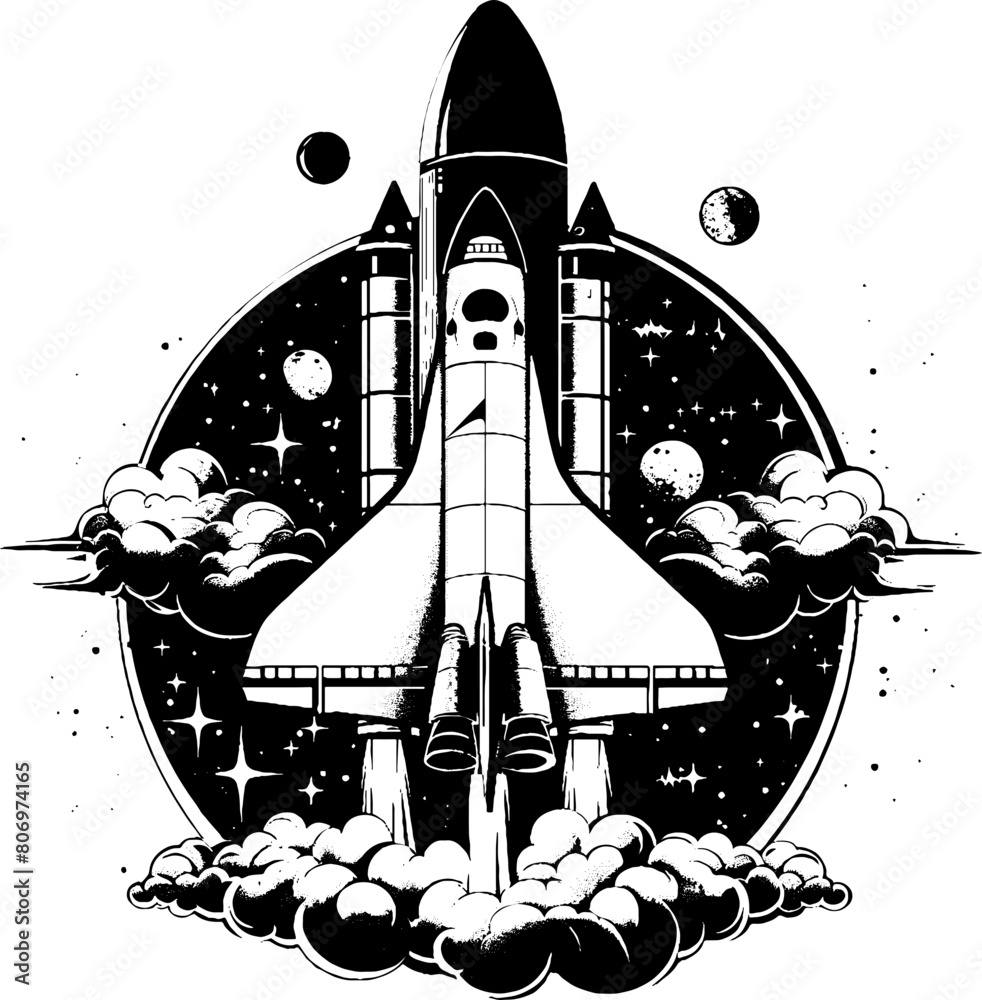 Rocket gothic tattoo icon, y2k aesthetic, vector 90s vintage glam ...