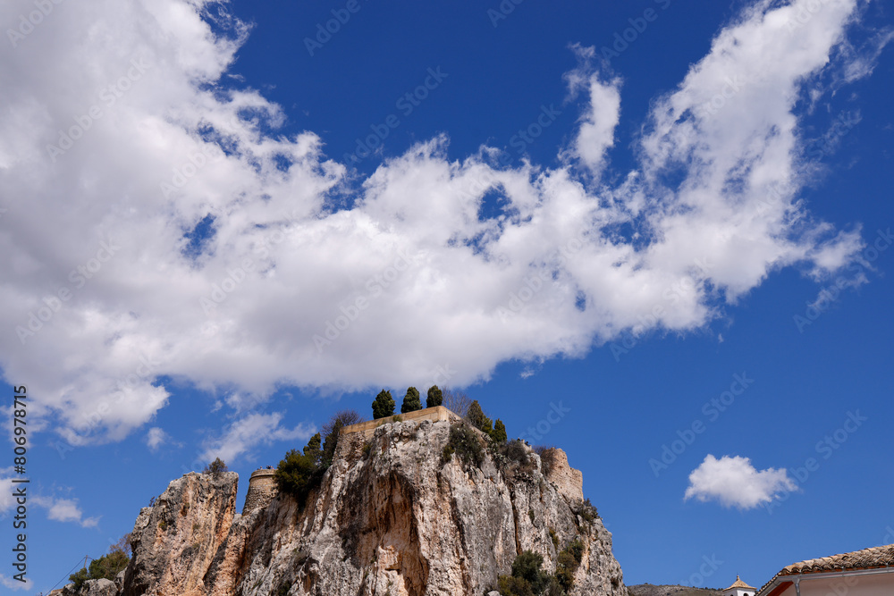 The medieval castle known as Castell de Guadalest overshadowing the ...