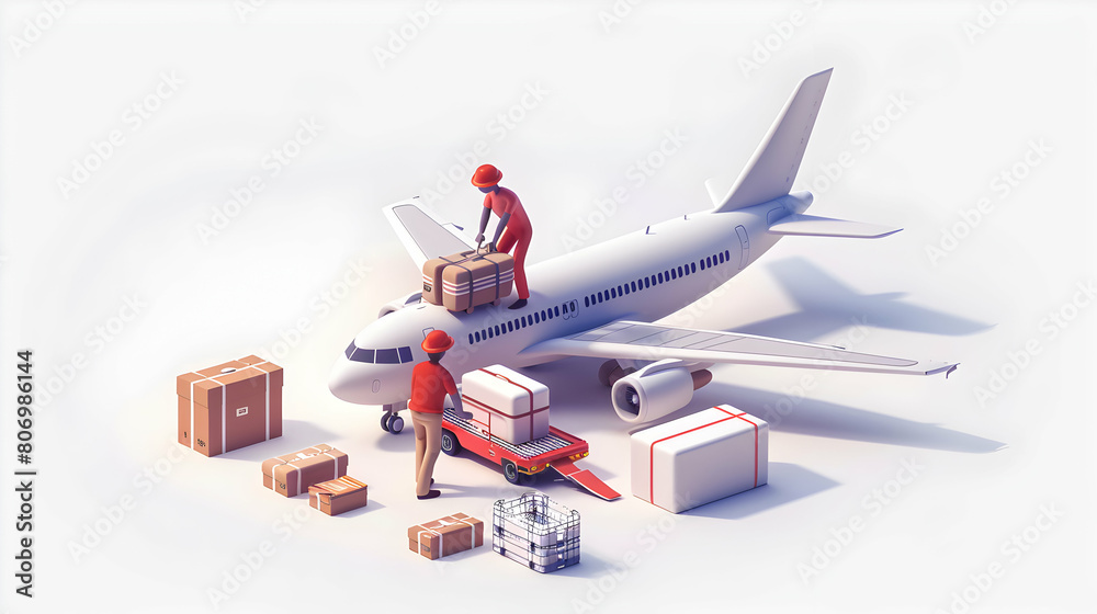 Isometric 3D Flat Icons: Baggage Handler Loading Luggage Concept for ... Isometric 3D Flat Icons: Baggage Handler Loading Luggage Concept for ...
