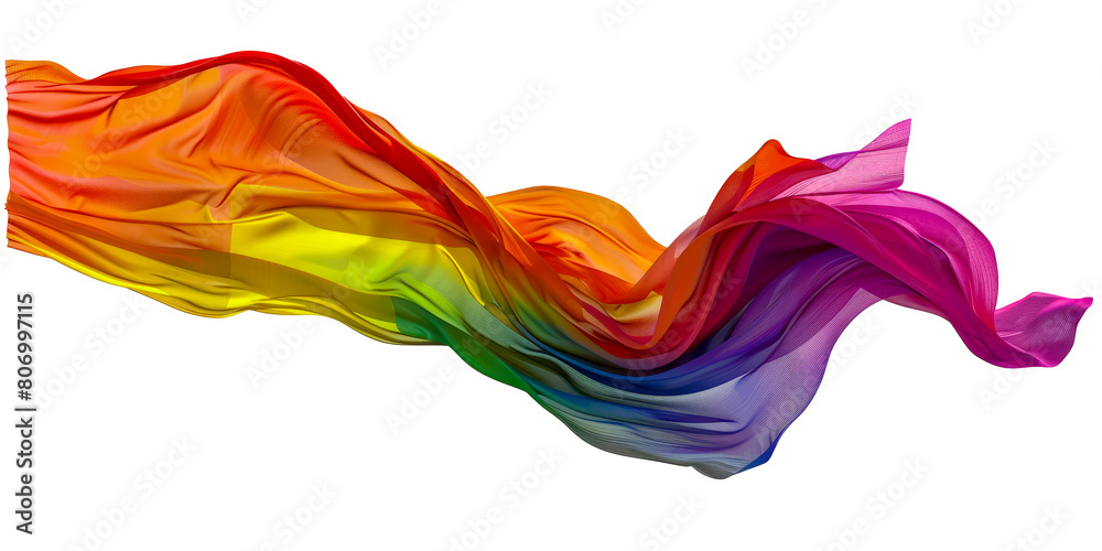 Animated effect of waving pride flag symbolizing community fluidity cut ...