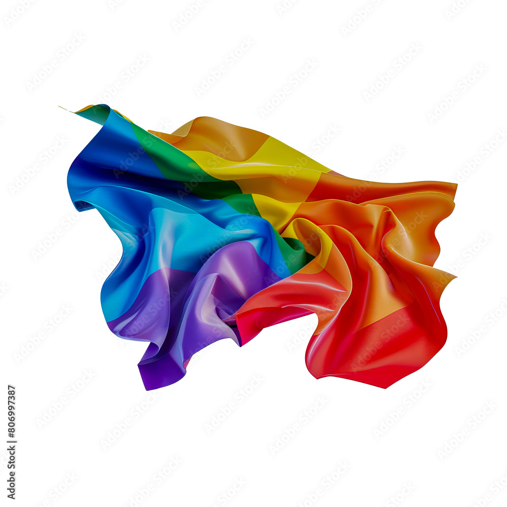 Animated effect of waving pride flag symbolizing community fluidity cut ...
