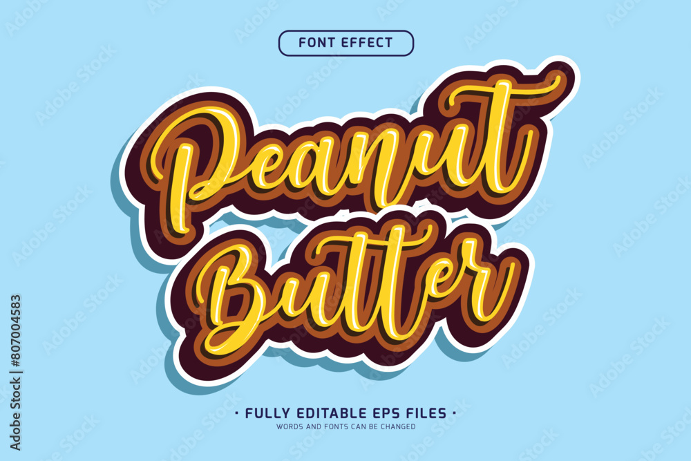classic style of peanut butter logo with cursive font text effect Stock ...