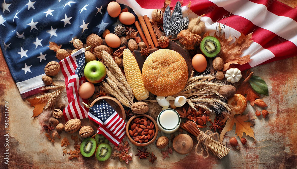 This richly detailed image presents a collection of items that ...