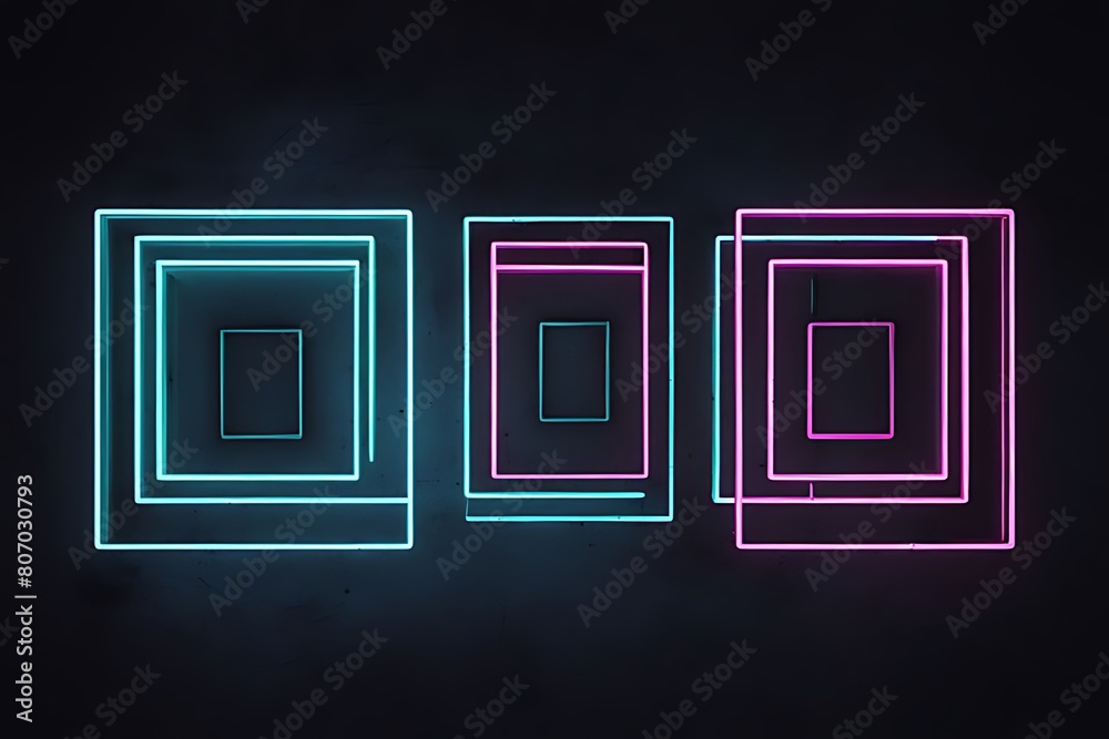 Neon light abstract background. Neon glowing lights stage with 80s ...